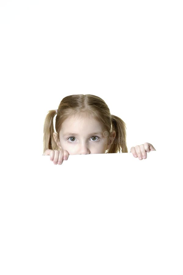 Little Girl Looking Over stock image. Image of looking - 1858309