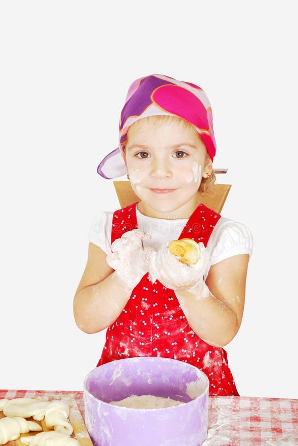 Little girl make croissant stock photo. Image of cook - 15783830