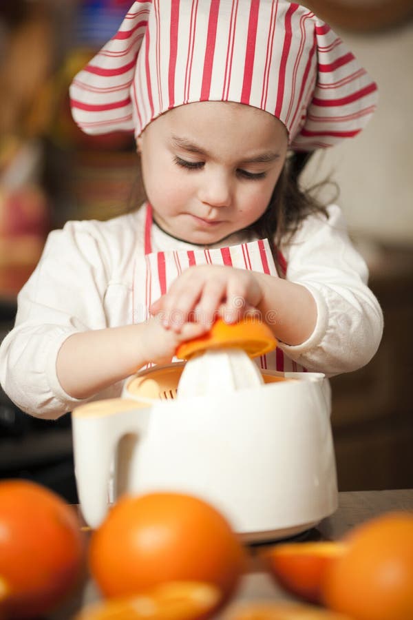 Little Girl Making Fresh Juice Stock Image - Image of nutrition ...