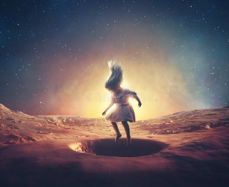 Little girl on mars stock photo. Image of digital, mars - 149654328