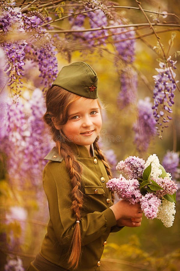 Little Girl in a Military Uniform Stock Photo - Image of people, parade ...