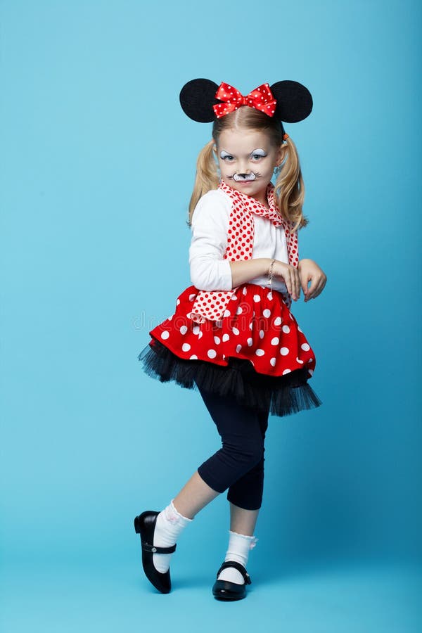 Little Girl with Mouse Mask Stock Photo - Image of color, fairytale ...