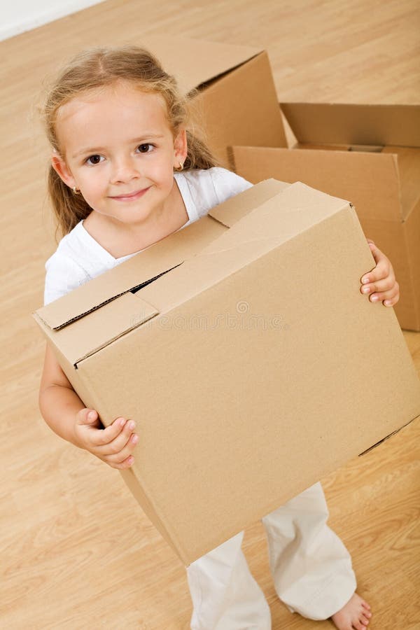 Little Girl Moving into New House Stock Photo - Image of activity ...