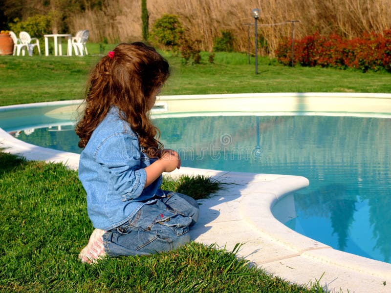 Little girl near pool stock photo. Image of kids, adorable - 13778756