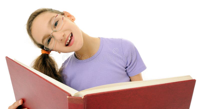 Little girl with open book stock image. Image of studying - 15292169