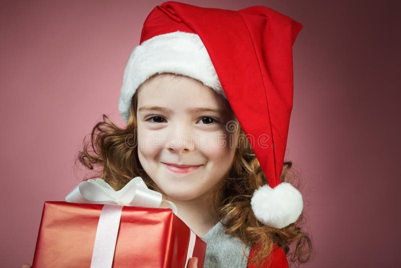 Little Girl Open Red Gift Box Stock Image - Image of decoration, cute ...