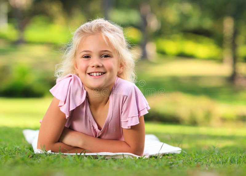 Little girl in the park stock image. Image of park, smiling - 18740819