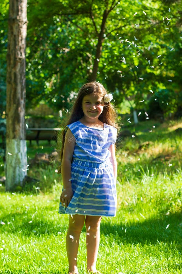 Little Girl in a Park, Pretty Girl in the Park Stock Photo - Image of ...