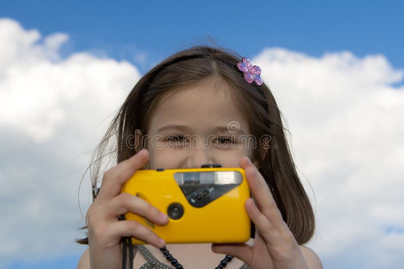 Little Girl with Photo Camera Stock Image - Image of face, girl: 24669985