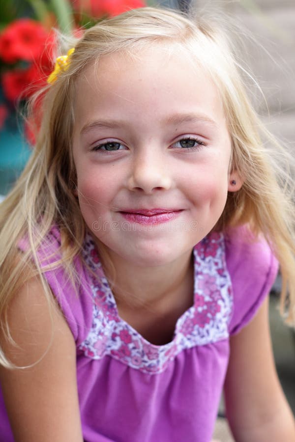 Prfile View of Little Girl in Living Room Stock Image - Image of prfile ...