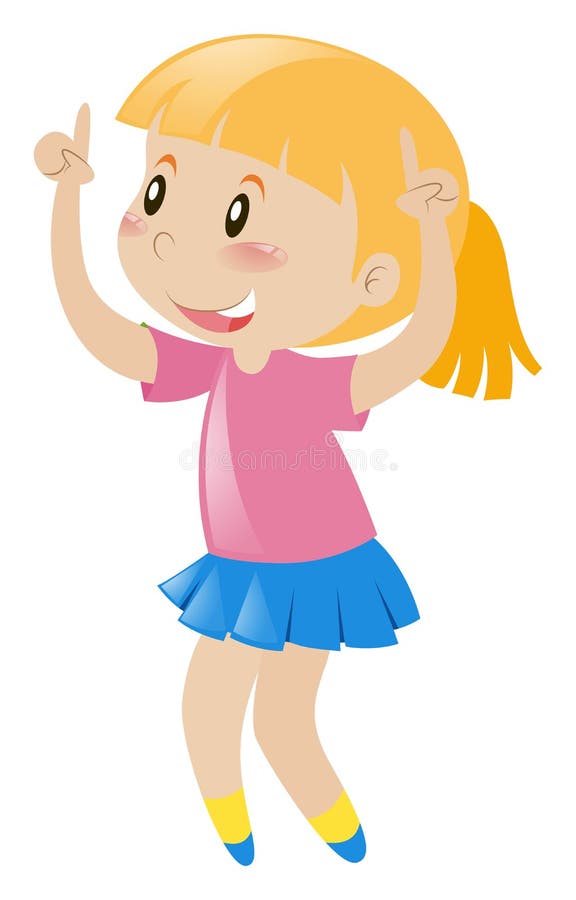 Little Girl in Pink Dancing Stock Vector - Illustration of drawing ...