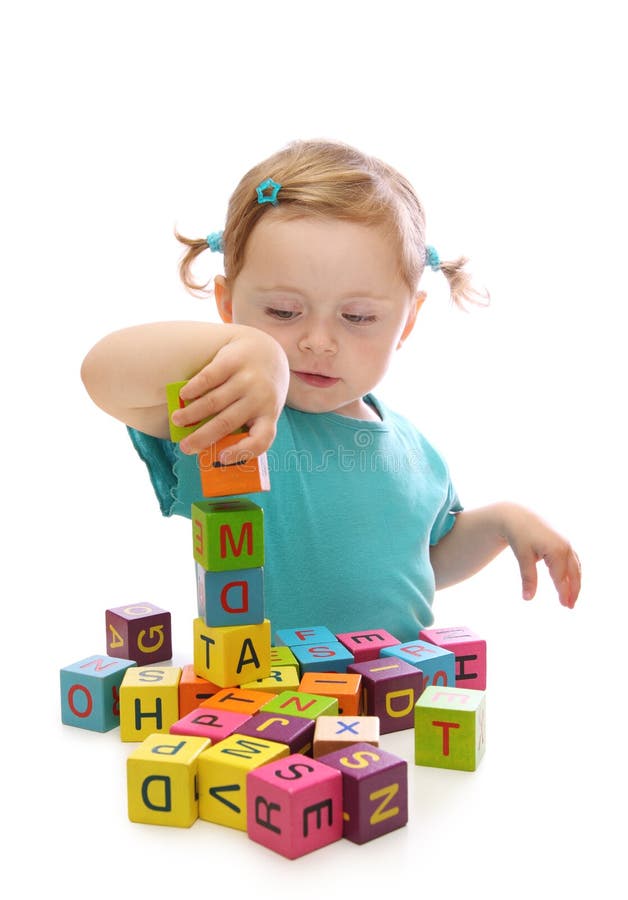 Little girl playing stock image. Image of child, play - 10944889