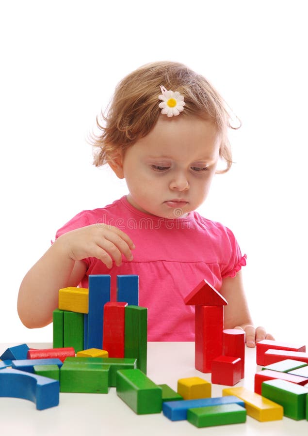Little girl playing stock photo. Image of preschool, colorful - 11132648