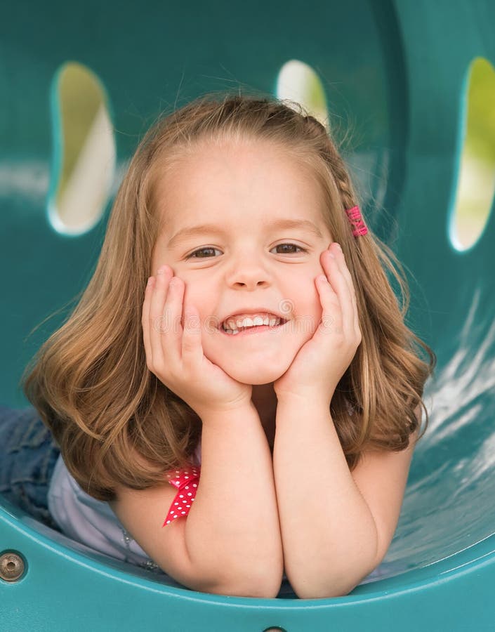 Little Girl Playing stock photo. Image of people, grinning - 13670724