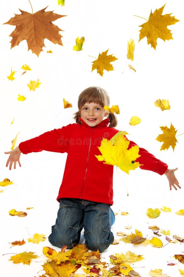 Fun fall leaves stock image. Image of outside, child, small - 1331071