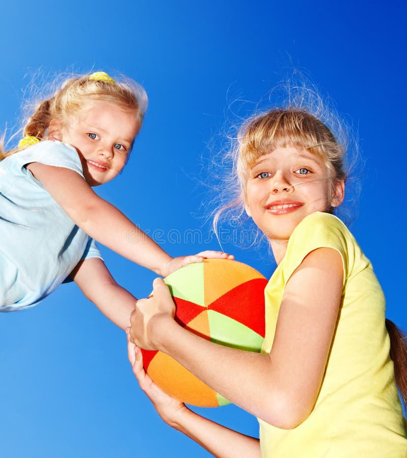Little Girl Playing in Park. Stock Photo - Image of outdoors, concept ...