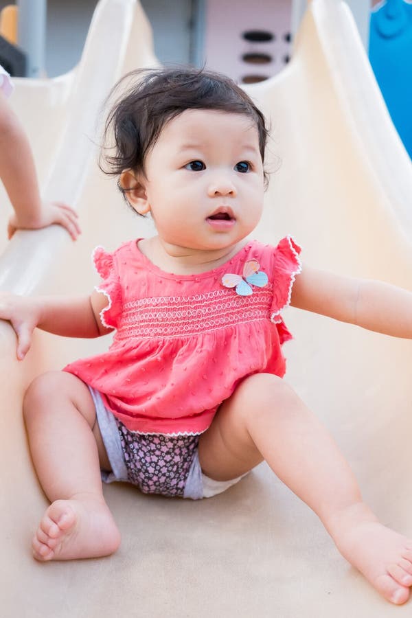 Little Girl Playing at the Playground Stock Photo - Image of baby ...