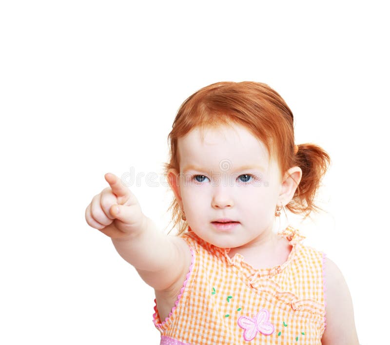 Little girl pointing stock photo. Image of girl, cute - 30868574
