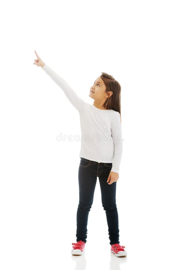 Little girl pointing stock image. Image of caucasian - 45803729