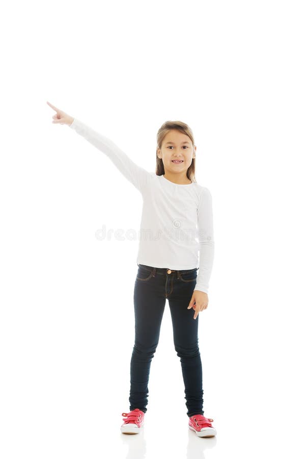 Little girl pointing stock image. Image of happiness - 45803731