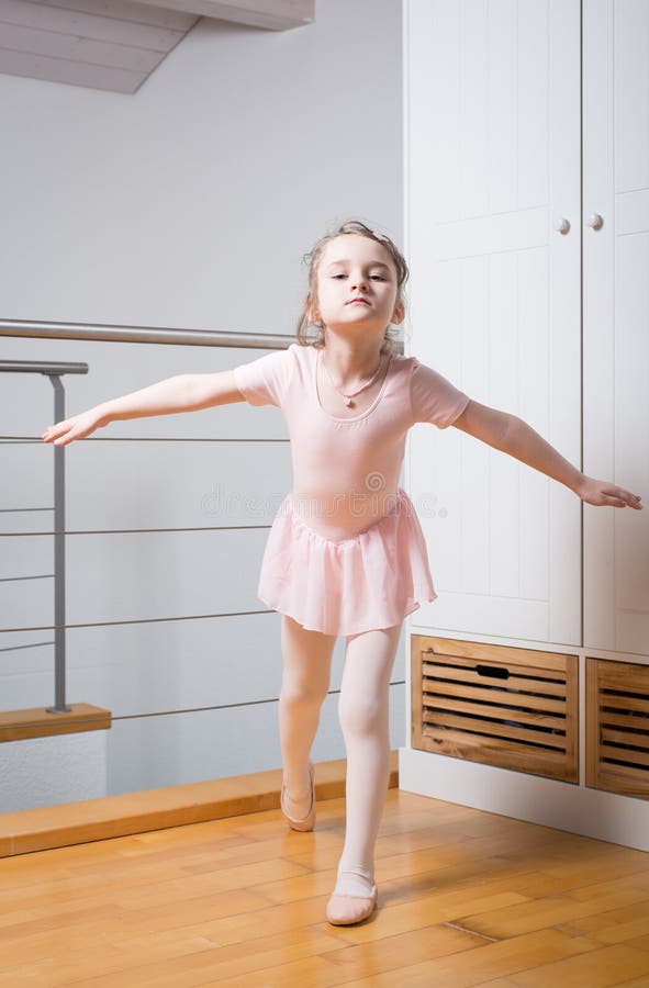 Little Girl Practicing Ballet Stock Image - Image of performance ...
