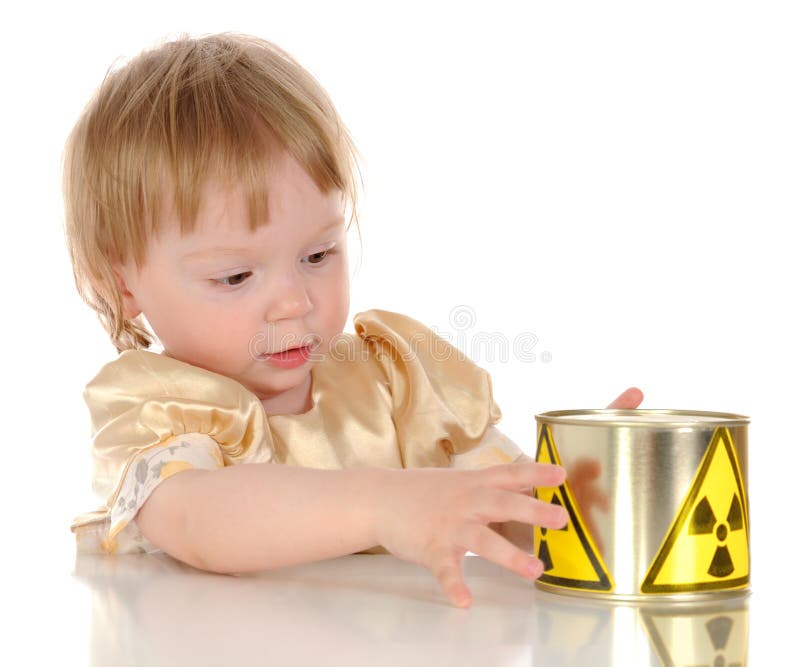 Little Girl and Radioactivity Stock Photo - Image of background ...