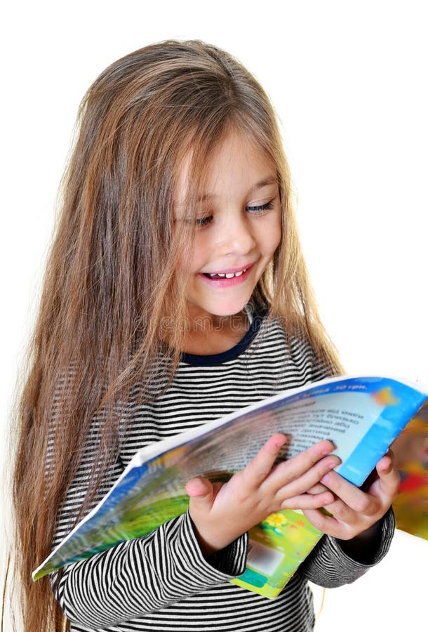 Little girl reading stock image. Image of adorable, cute - 22296479