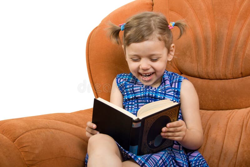Little girl reading book stock image. Image of expertise - 2330703