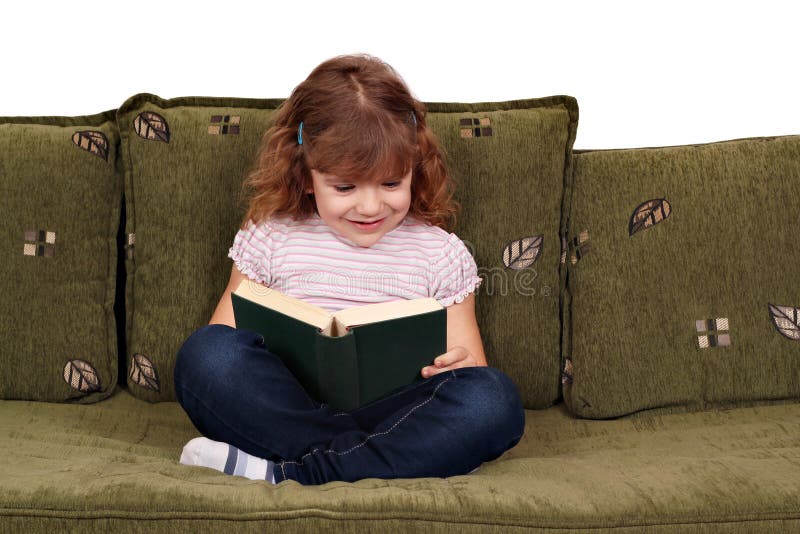 Little girl reading book stock photo. Image of smile - 26473974