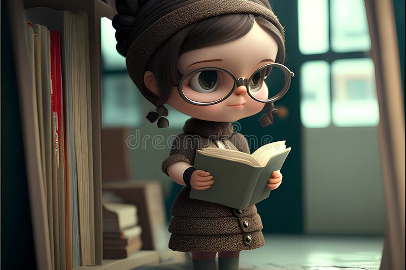 Little Girl Reading 3d Stock Illustrations – 210 Little Girl Reading 3d ...