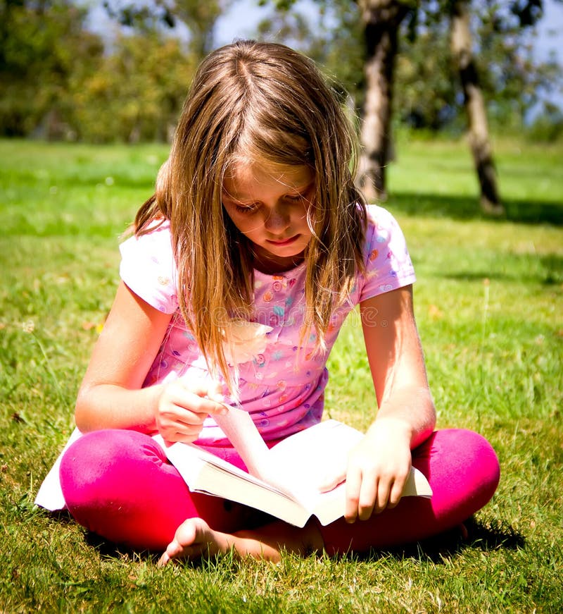 Little girl reading stock photo. Image of caucasian, read - 33340412