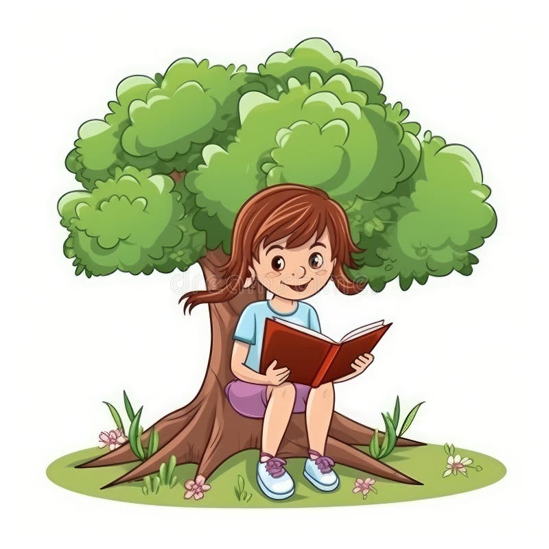 Cartoon Reader Under Tree Stock Illustrations – 40 Cartoon Reader Under ...