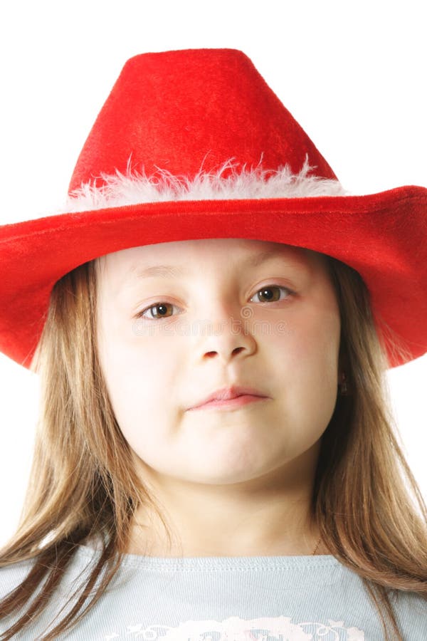 Little girl in red hat stock photo. Image of little, hairs - 9150432