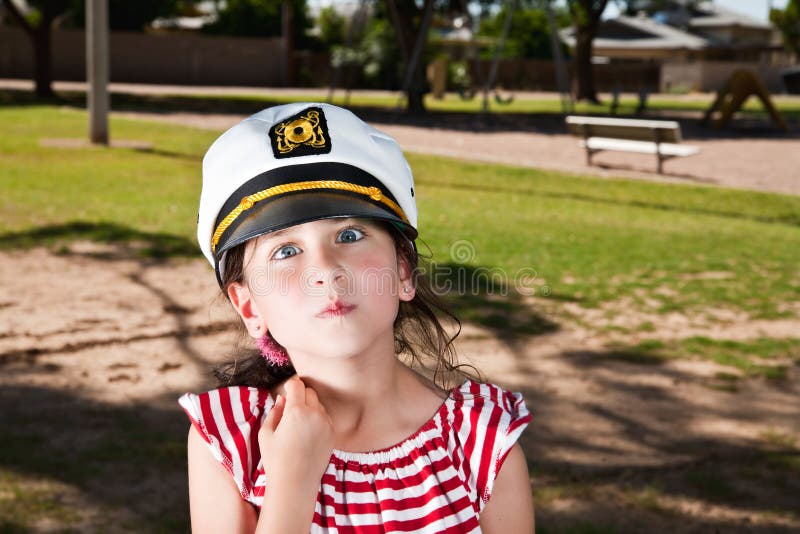 Little Girl in Sailor Hat stock image. Image of sailor - 19648247