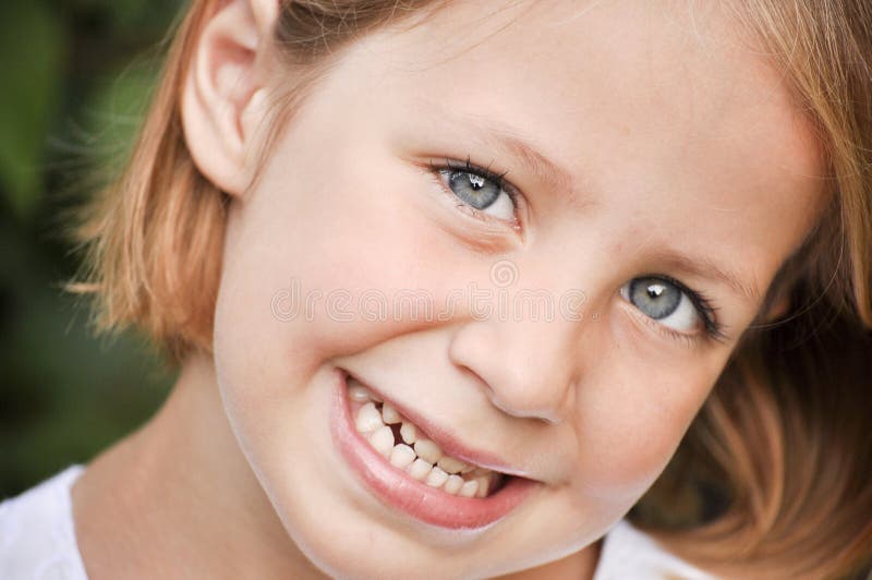 Little Girl Showing Her White Teeth Stock Image - Image of life, white ...