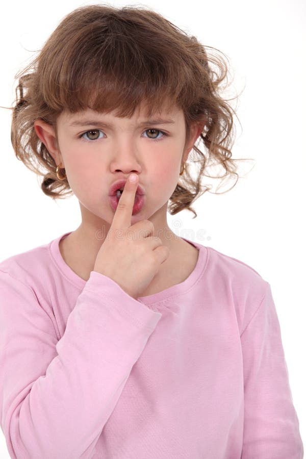 Little girl shushing stock image. Image of pretty, person - 35908431