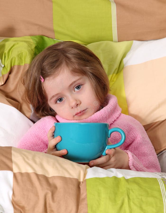 Little girl sick stock photo. Image of blue, indoors - 15056976