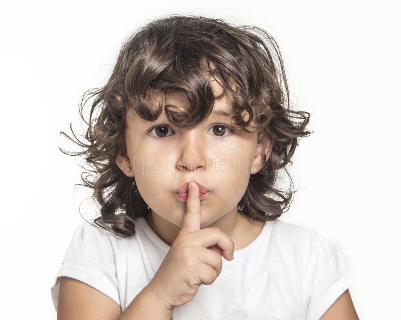 Beautiful Girl Asking for Silence Stock Image - Image of closeup ...