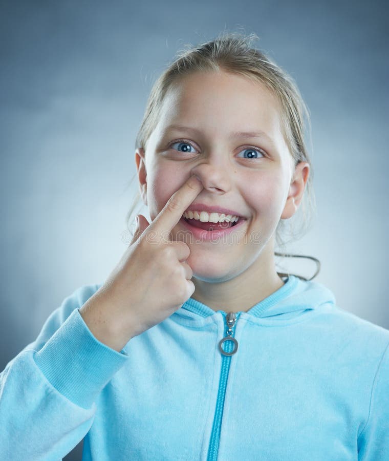 Little Girl with Silly Face. Stock Image - Image of eyesight, comedy ...