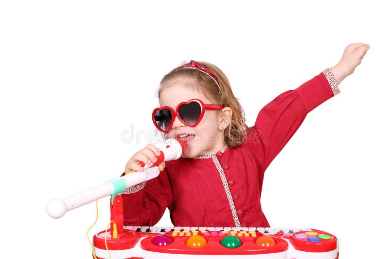 Little girl sing stock image. Image of performance, daughter - 18385119