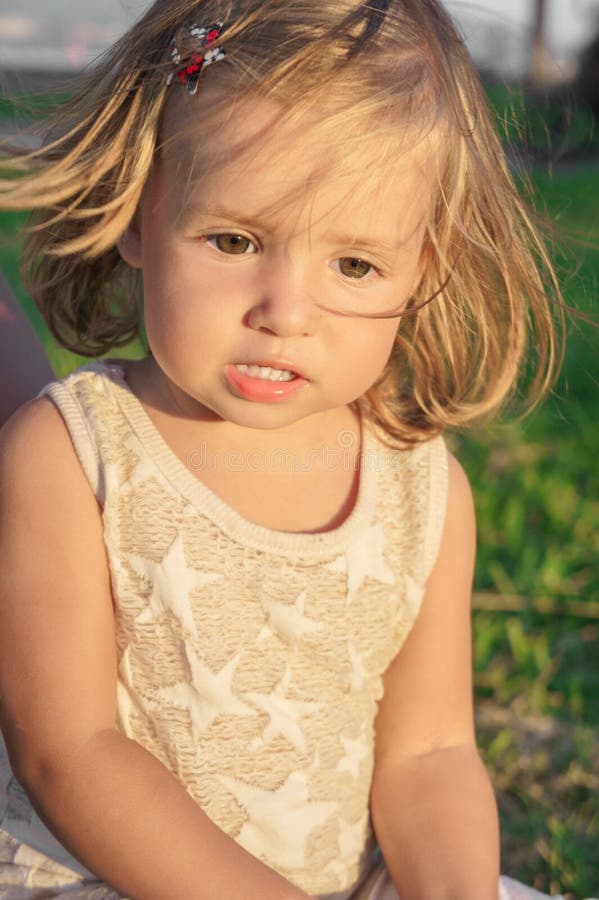 Little Girl Smiling with Delight. Stock Photo - Image of excitement ...