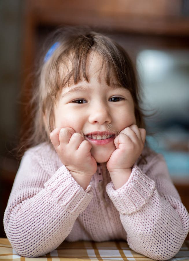 The little girl is smiling stock photo. Image of lifestyle - 238706242