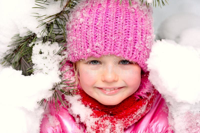 Little girl in snow . stock image. Image of female, holiday - 17277187