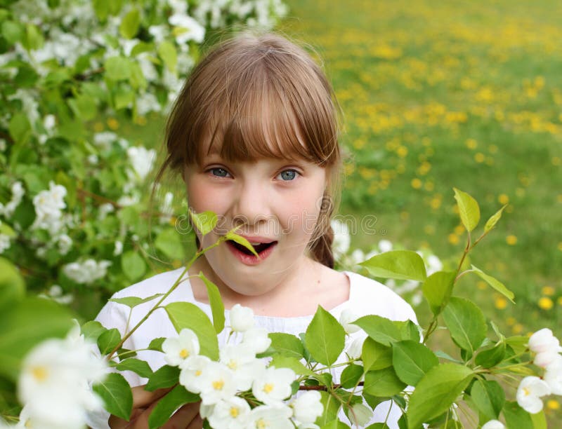 Little Girl In Spring Park Picture. Image: 19693831