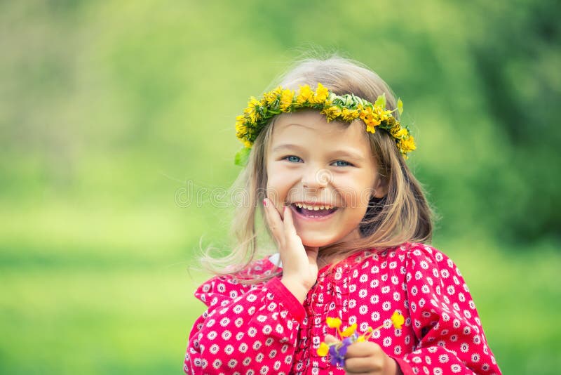 Little girl in spring park stock photo. Image of lovely - 71020700