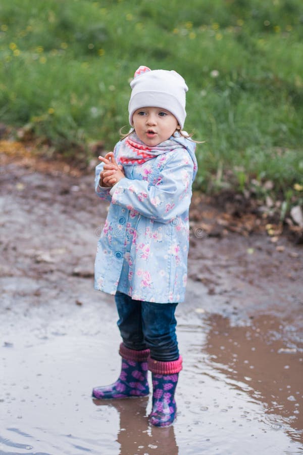 Little Girl Staying Puddle Stock Photos - Free & Royalty-Free Stock ...
