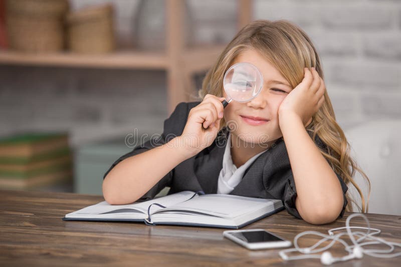 Little Girl Study Learning Education Knowledge Concept Stock Image ...