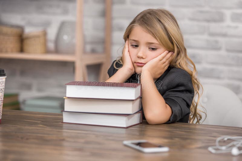 Little Girl Study Learning Education Knowledge Concept Stock Photo ...