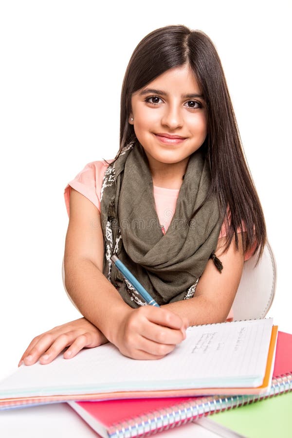 Little girl studying stock image. Image of knowledge - 39606763