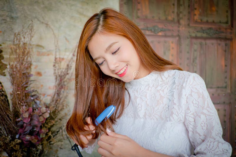 The Little Girl is Styling in Home Stock Photo - Image of woman, young ...